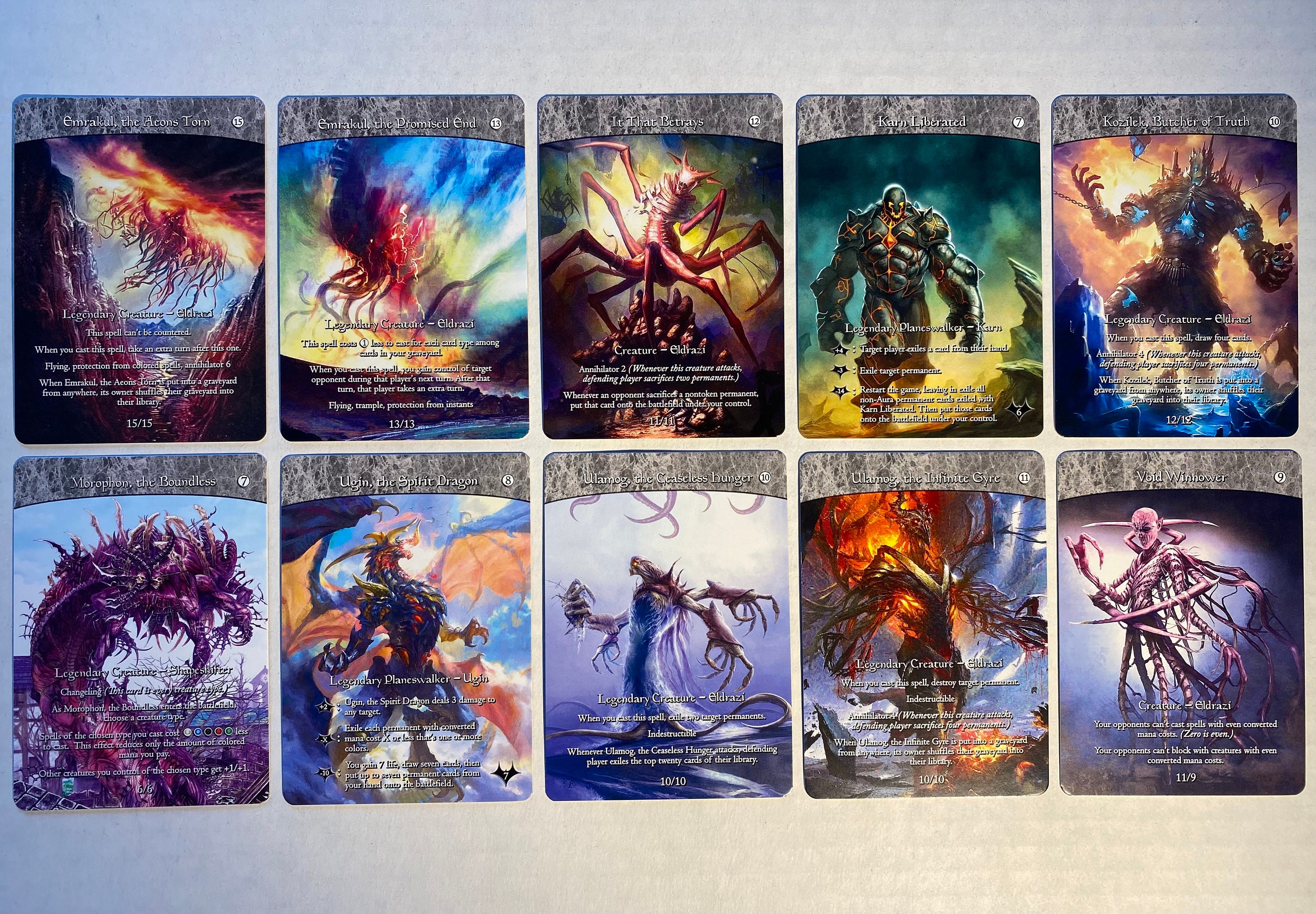 Full Art Silver Cards - 10 Card Bundle With Eldrazi, Karn, Ugin & More ...