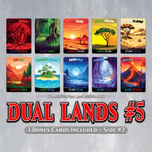 DUAL LANDS Set #5 - Full Art - 10 MTG Proxy Dual Lands, 2-sided for ...