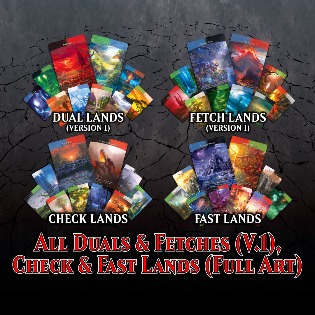 All Duals (V.1), Fetches (V.1), Check & Fast Lands (40 Cards With Full ...