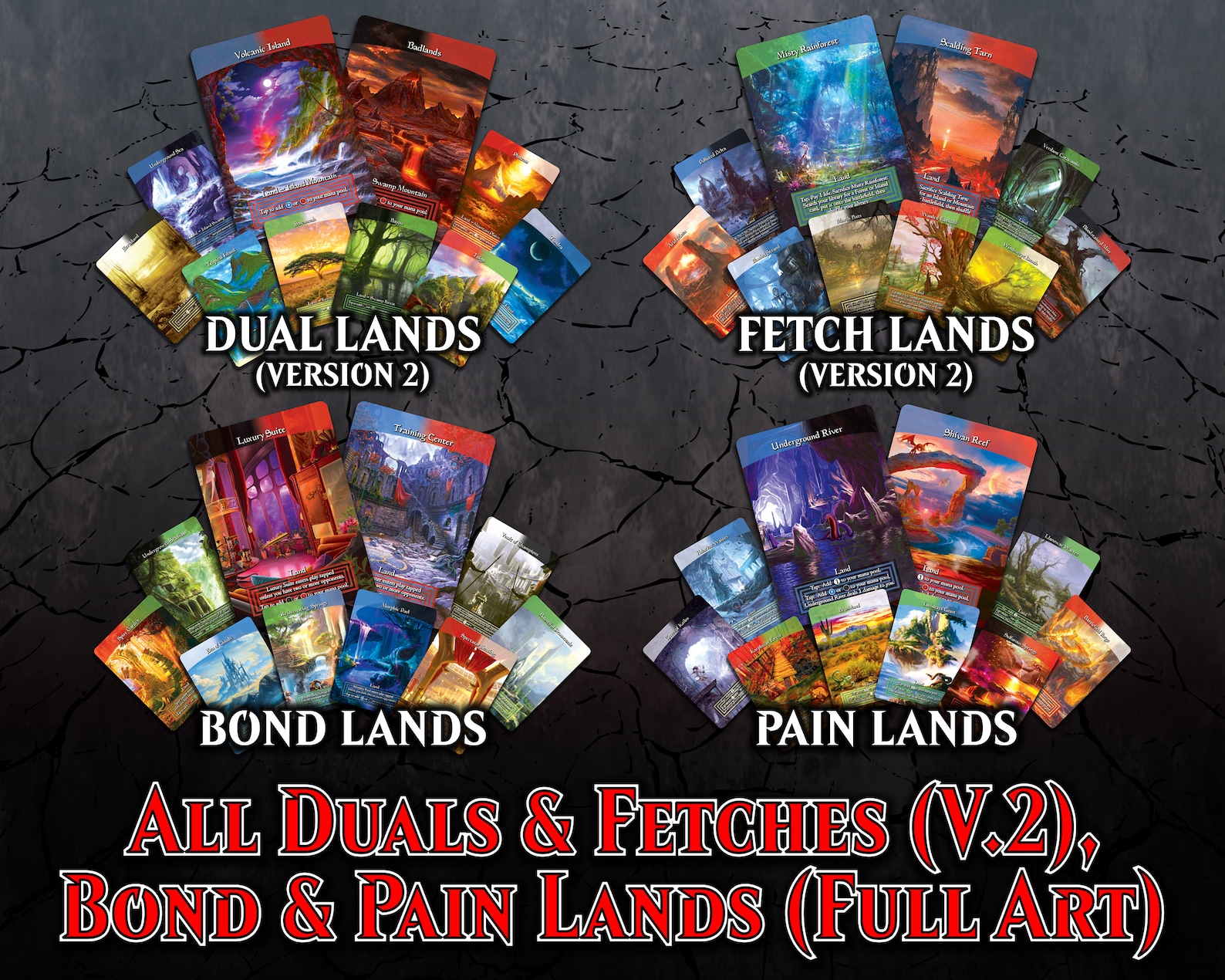 All Duals V.2 Fetches V.2 Bond & Pain Lands 40 Cards | Etsy