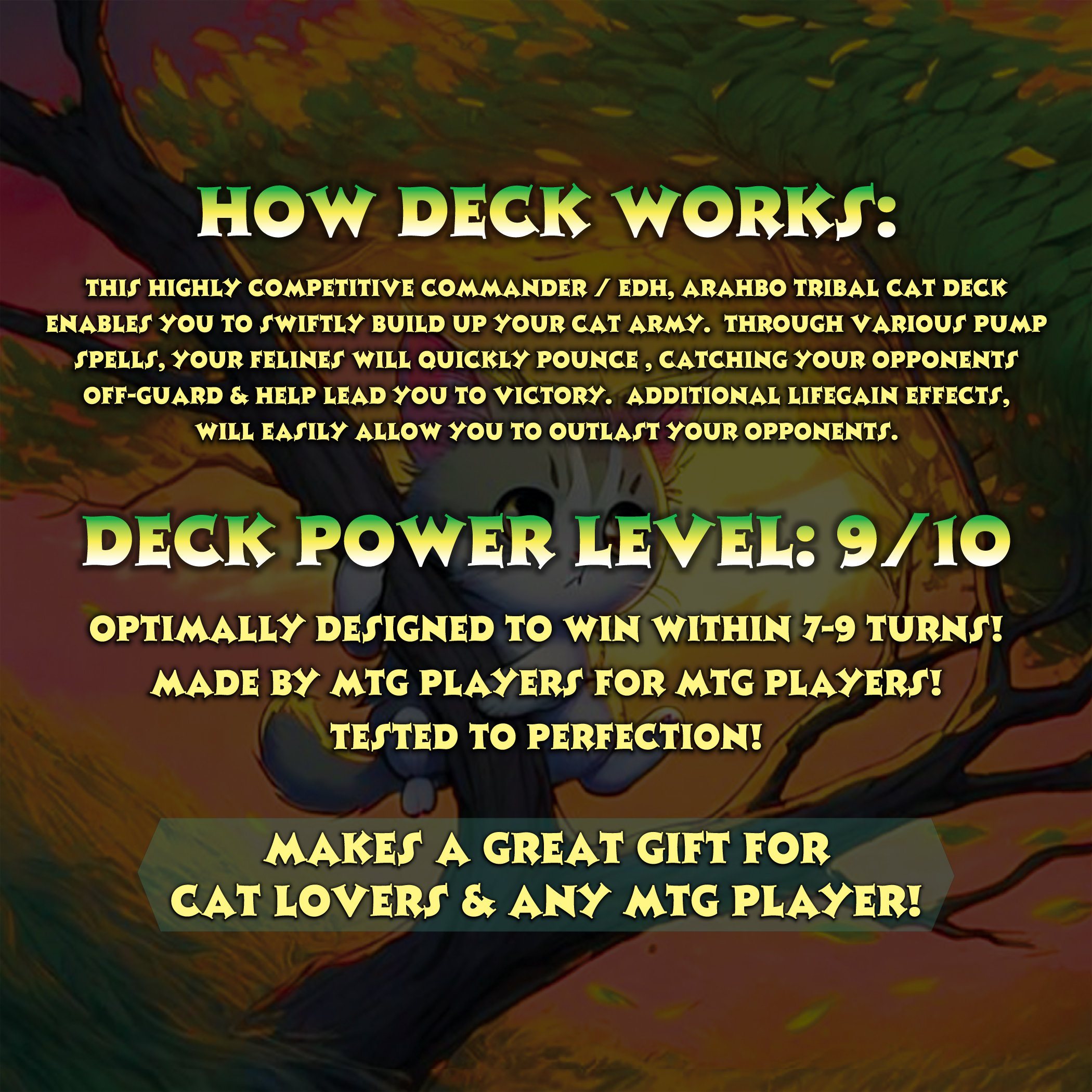Cat Commander Tribal Deck, High Quality MTG Proxies for Commander EDH ...