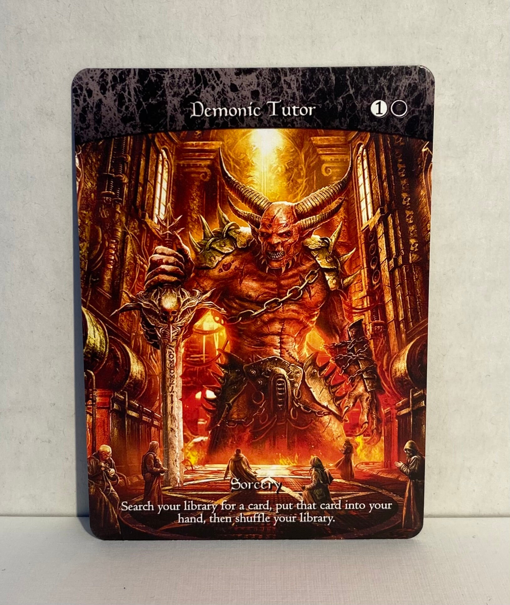 Demonic Tutor 5-pack Set (full Art) Custom Cards Altered Art - Etsy