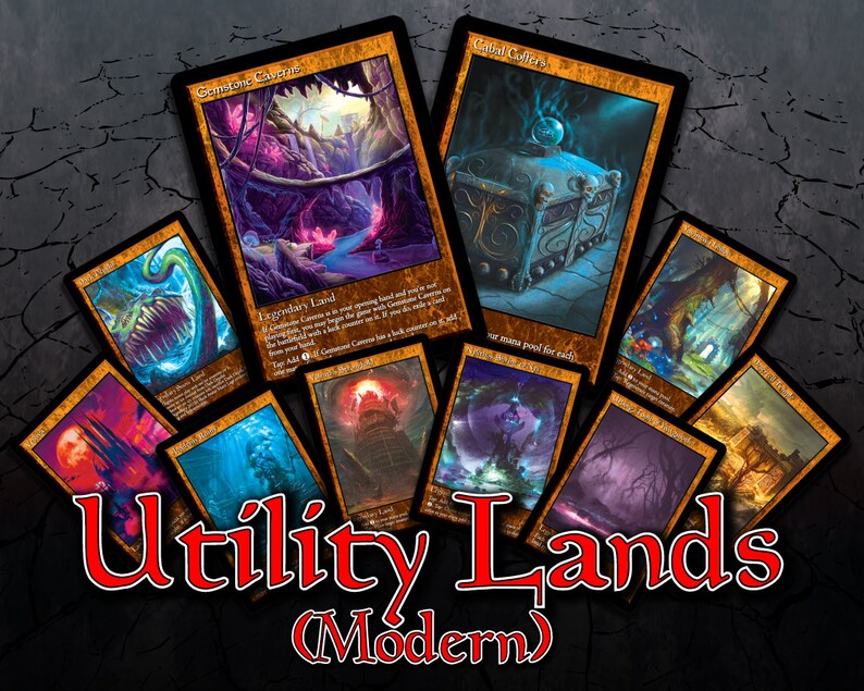 Utility Lands modern Set of 10 custom Cards Altered Art - Etsy