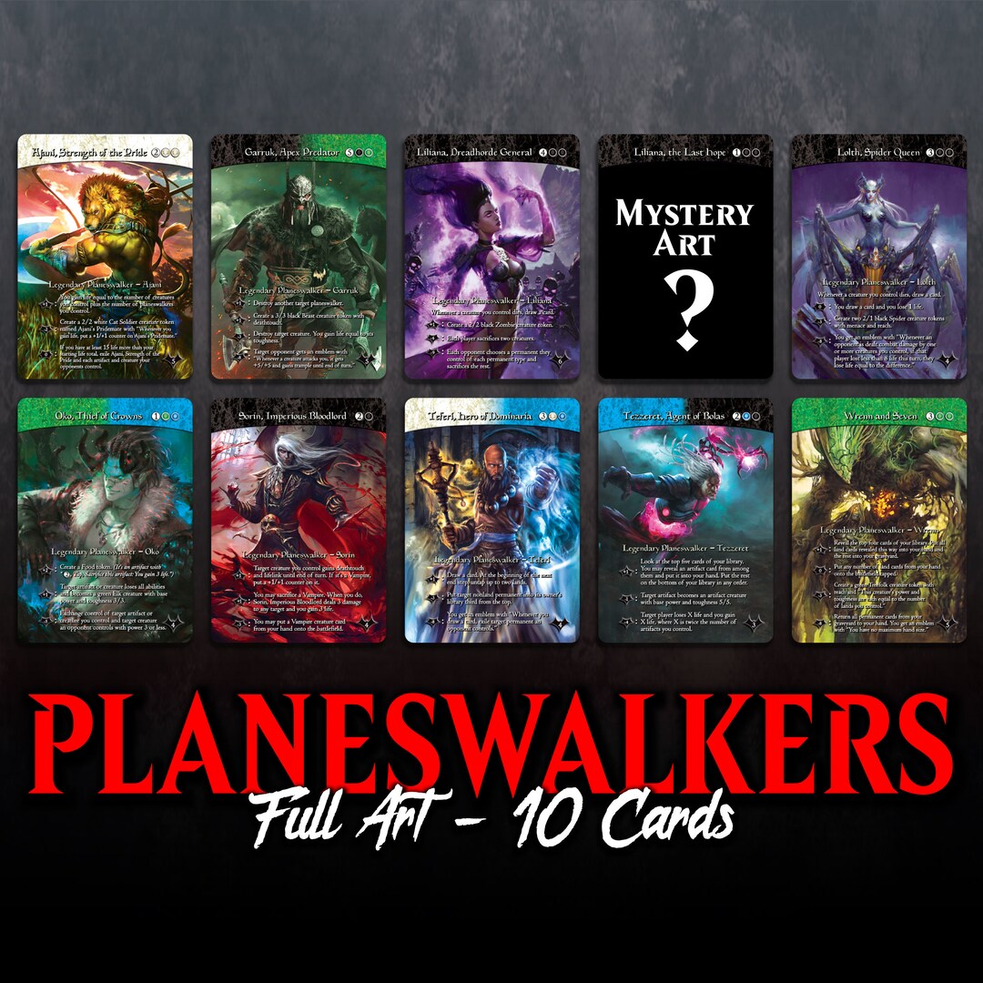 Full Art Set of 10 Planeswalkers (custom Cards Alternate Art) + 2 Bonus ...