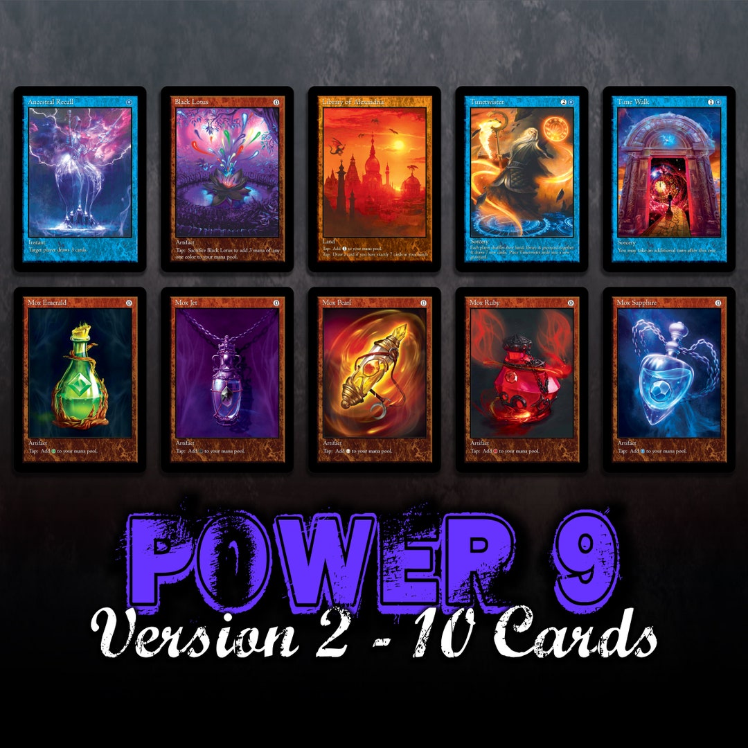 Set of Power 9 + Library of Alexandria (V.2) & 2 Bonus Cards Custom ...