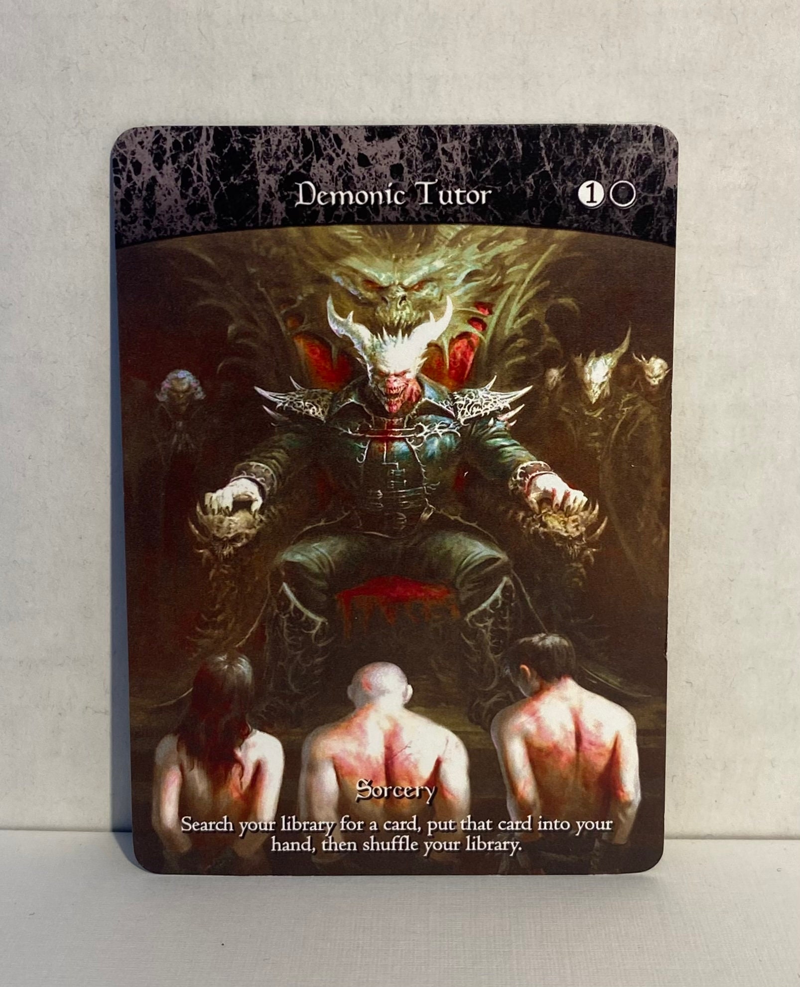 Demonic Tutor 5-pack Set (full Art) Custom Cards Altered Art - Etsy