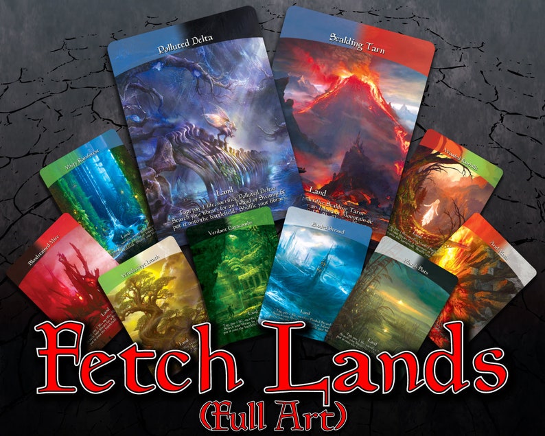 Set of 10 Full Art Fetch Lands custom Cards Alternate Art - Etsy UK