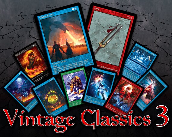 Magic Vintage Classics 3 custom Cards Altered Art | Etsy