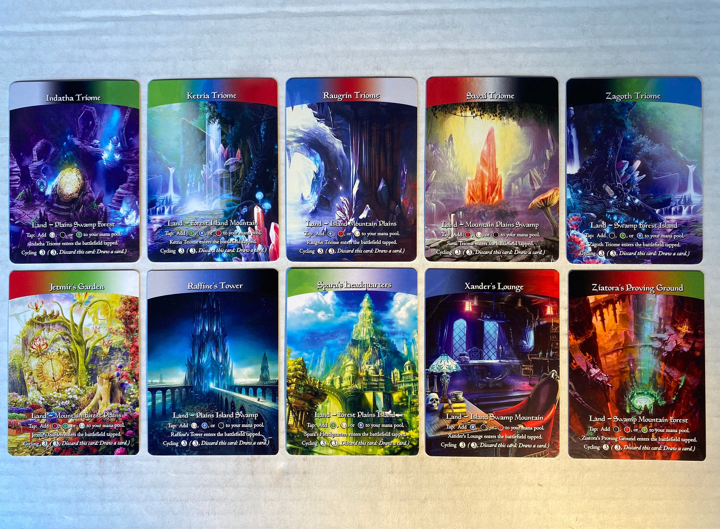 TRIOME LANDS Set - Full Art - 10 MTG Proxy Triome Lands for Commander ...