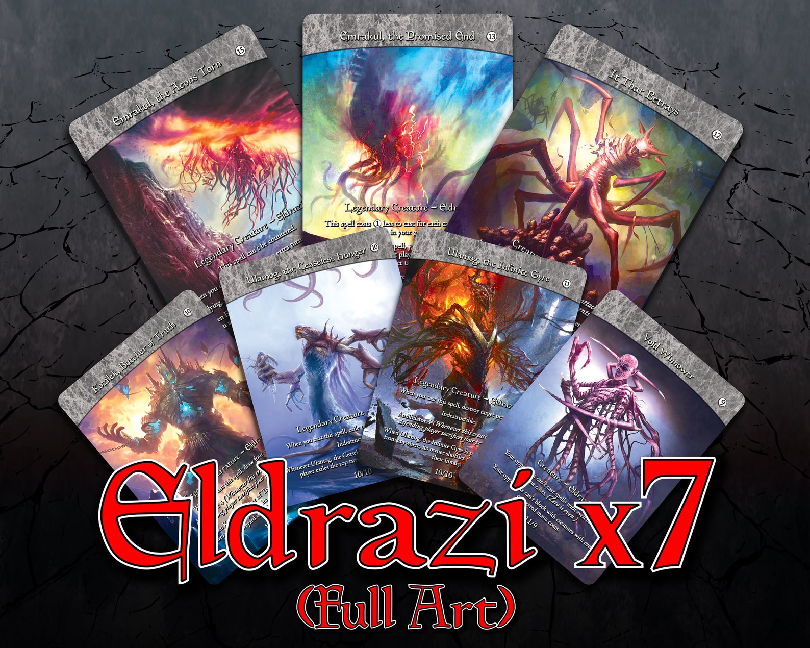Full Art Eldrazi 7 Card Bundle custom Cards Alternate Art - Etsy