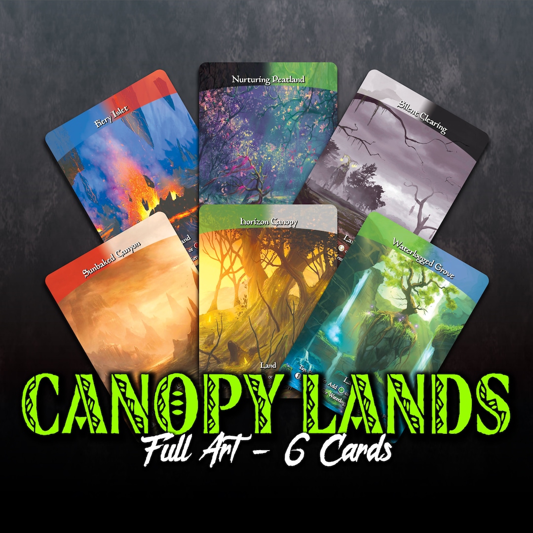 Canopy Lands 6-card Set (full Art) Custom Cards Altered Art + 2 Bonus ...