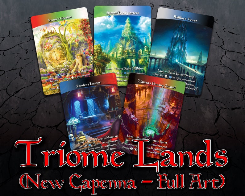 Triome Lands 5-card Set full Art New Capenna Custom Cards - Etsy Canada