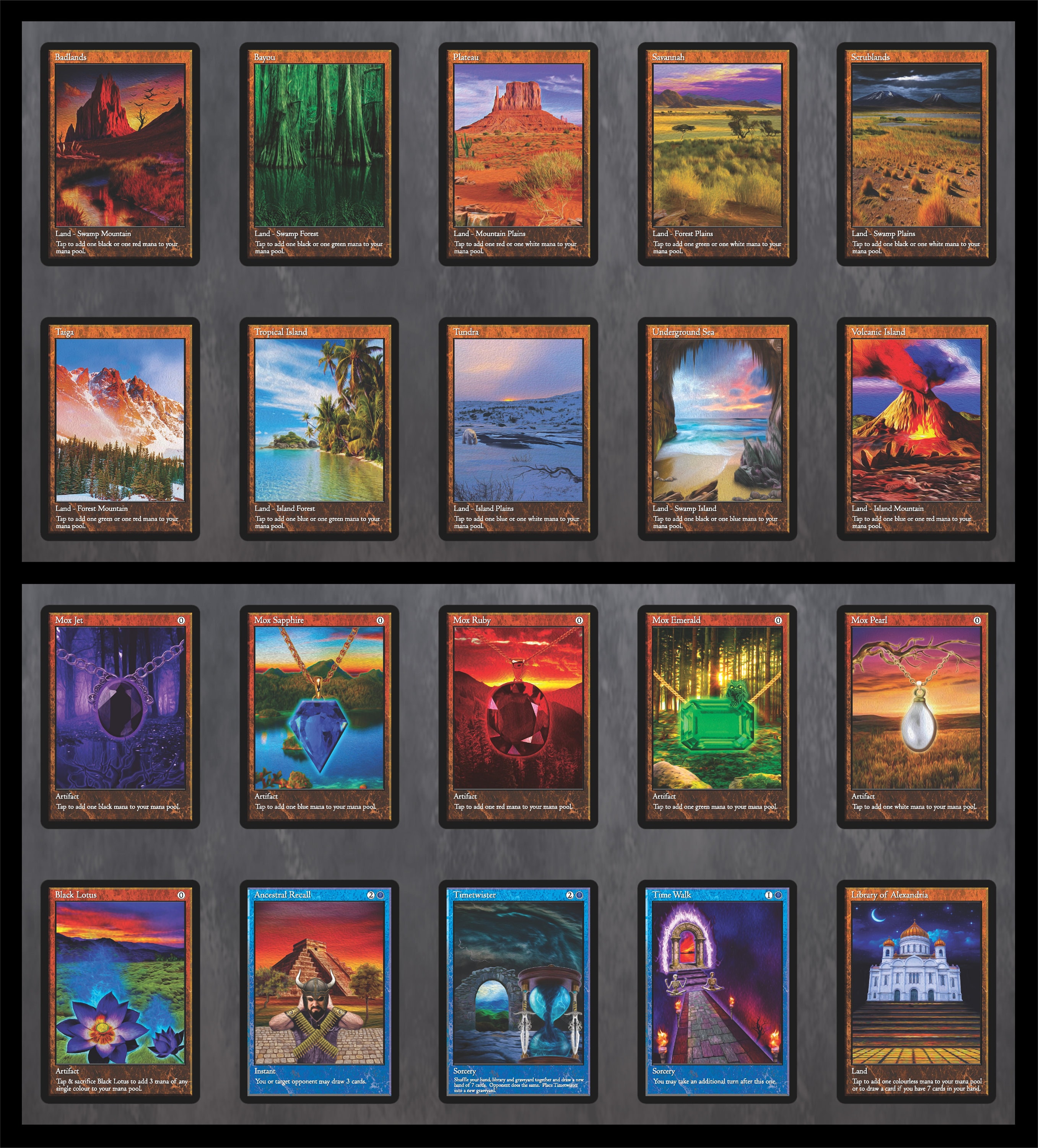 Set of Dual Lands V.1 & Power 9 10 V.1 Custom Cards | Etsy