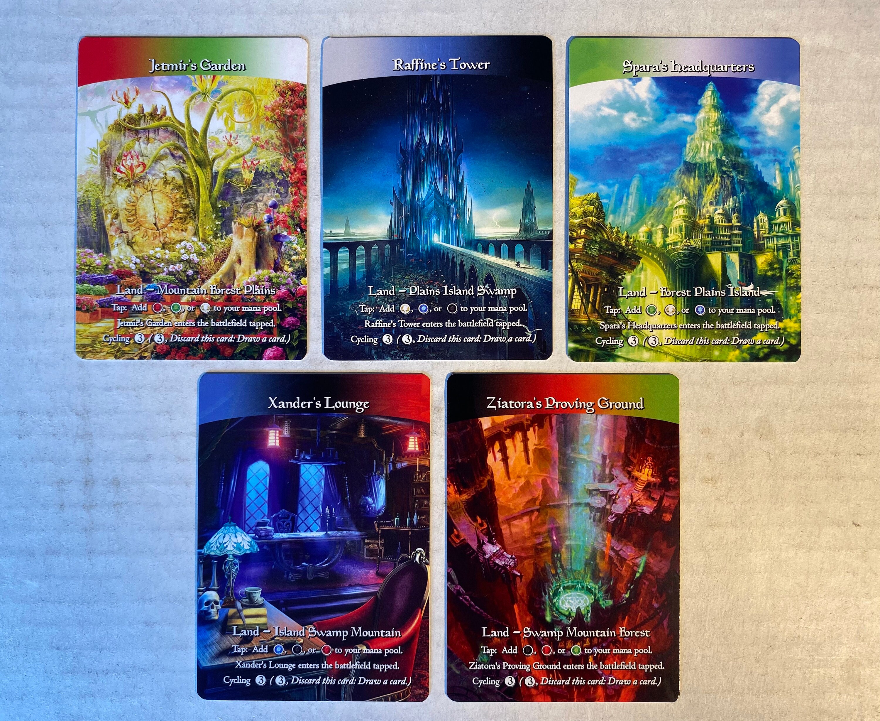 TRIOME LANDS Set - Full Art - 10 MTG Proxy Triome Lands for Commander ...