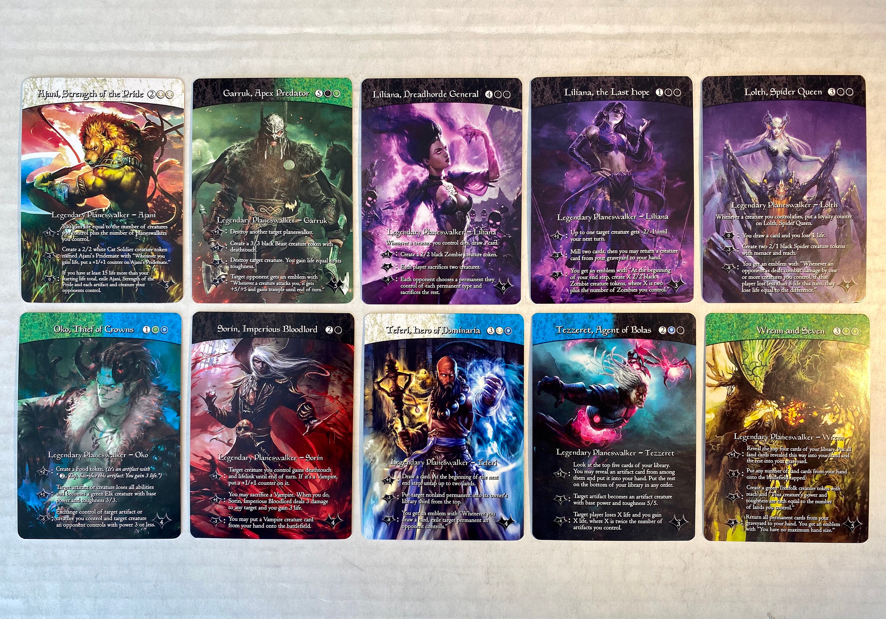 Full Art Set of 10 Planeswalkers custom Cards Alternate Art - Etsy