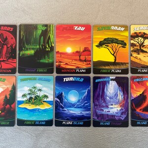 DUAL LANDS Set #5 - Full Art - 10 MTG Proxy Dual Lands, 2-sided for ...