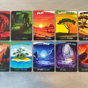 DUAL LANDS Set #5 - Full Art - 10 MTG Proxy Dual Lands, 2-sided for ...