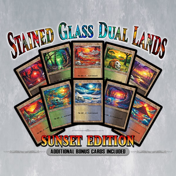 Stained Glass Lands Mtg - Etsy