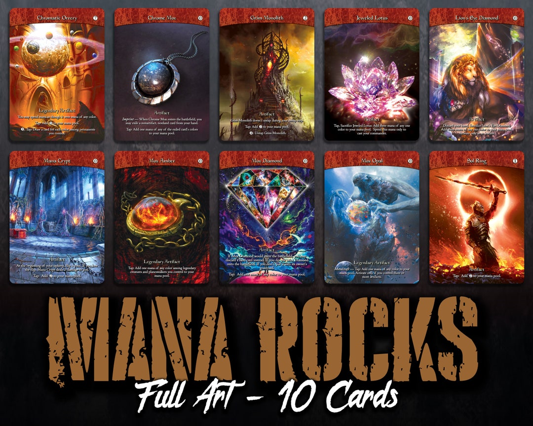 Full Art Mana Rocks Artifacts 10 Card Bundle custom Cards - Etsy