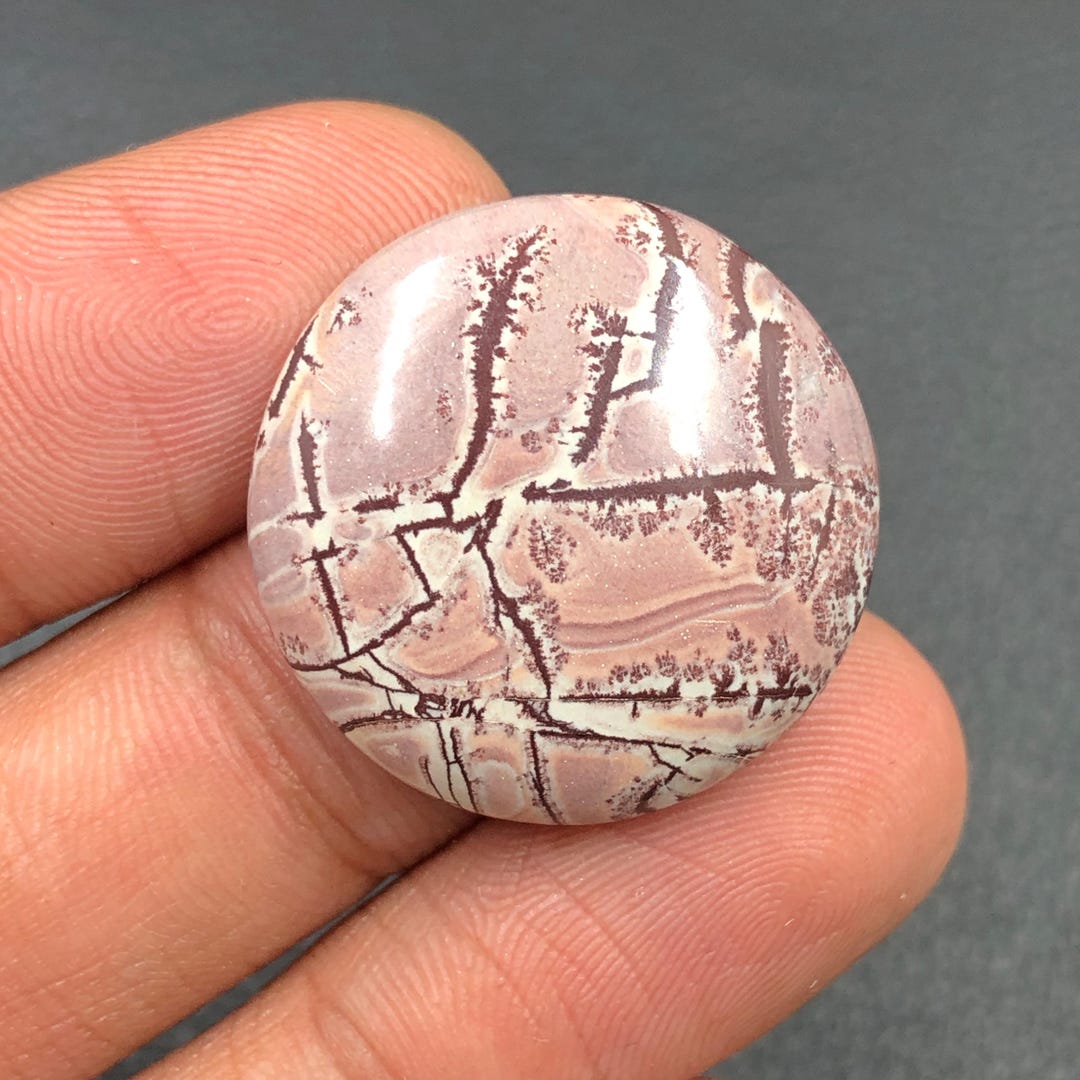 Sonora Dendritic Rhyolite Cabochon...round Cabochon...25x6 Mm...26 Cts ...