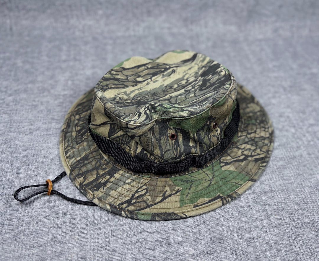 Vintage Cabelas Camouflage Boonie Bucket Hat Outdoors Hunting USA Made ...