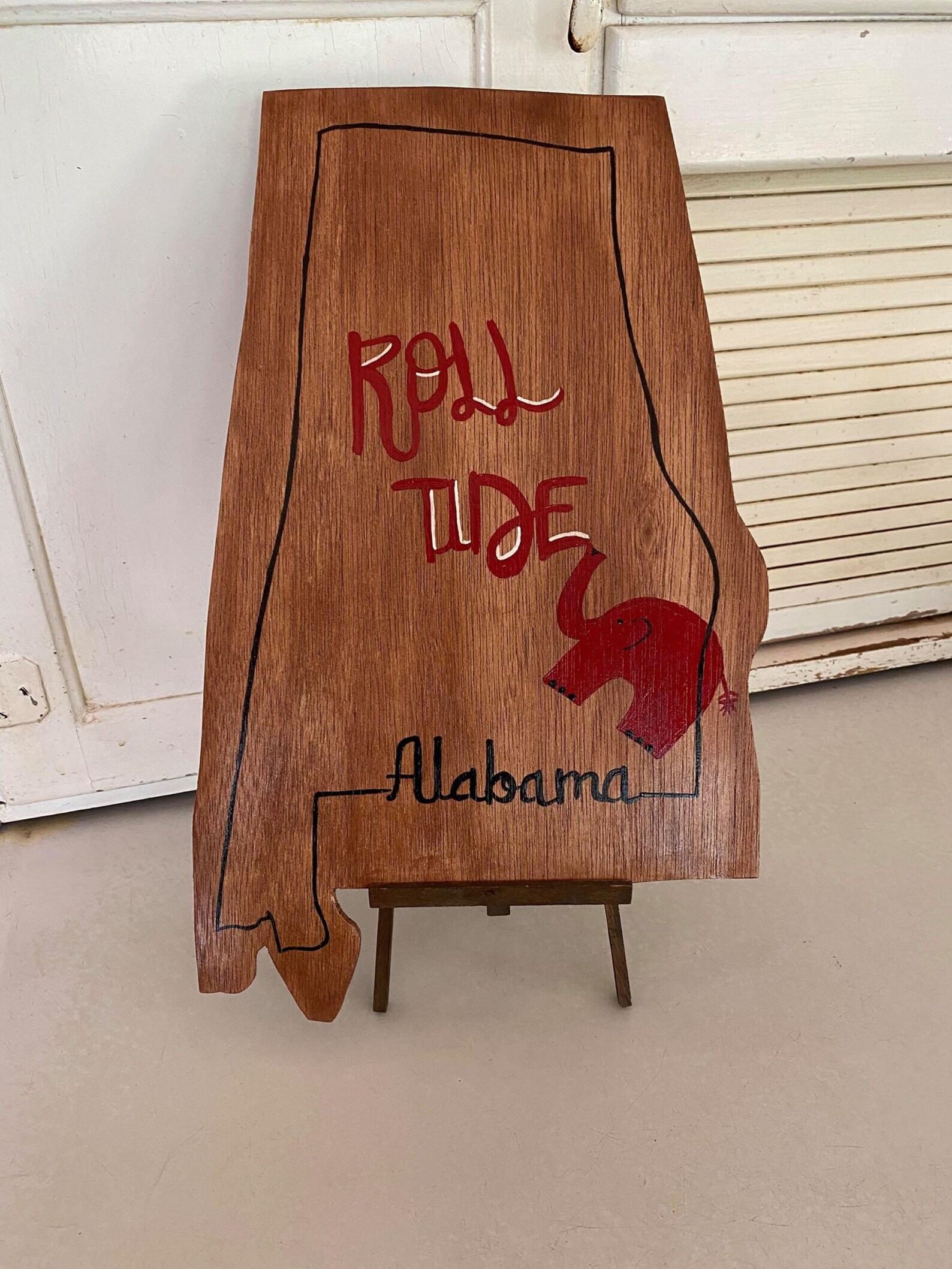 Wooden Alabama State Cutout With Roll Tide - Etsy