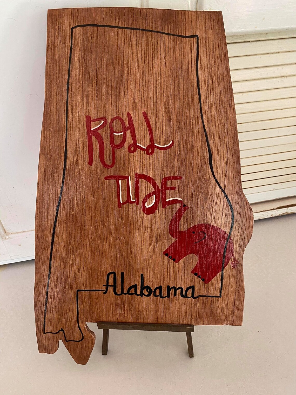 Wooden Alabama State Cutout With Roll Tide - Etsy