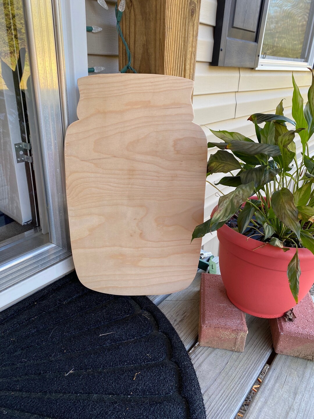 Unfinished Mason Jar/wooden Mason Jar Cutout/mason Jar Porch Leaner ...