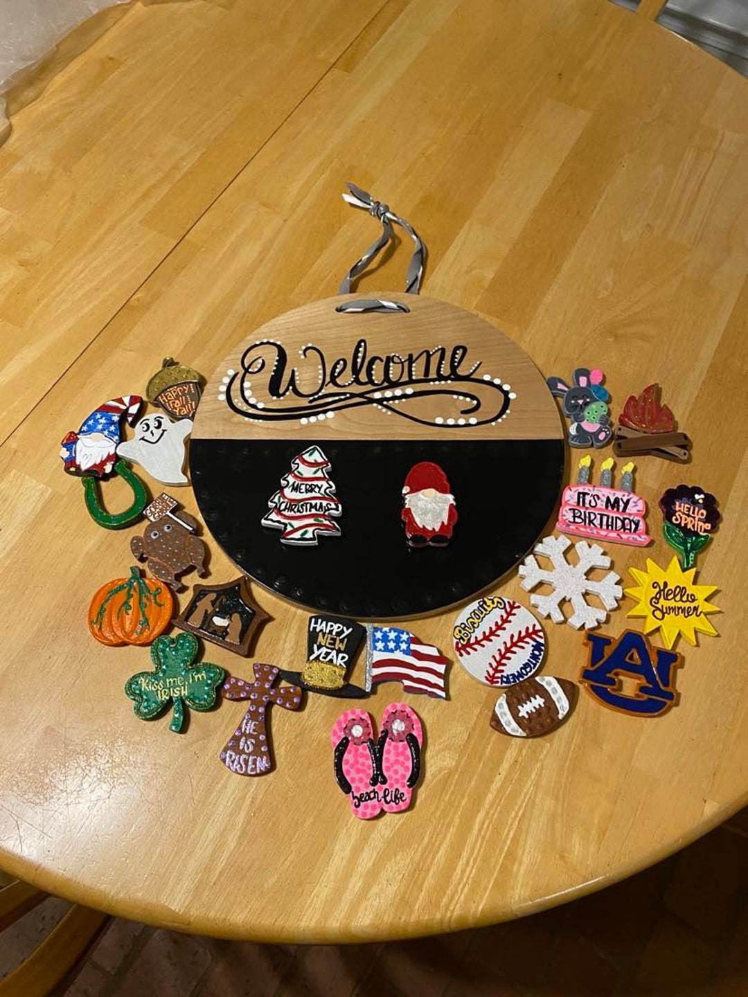 Interchangeable Welcome Sign/ Double Magnet Welcome Sign/ Year Round ...