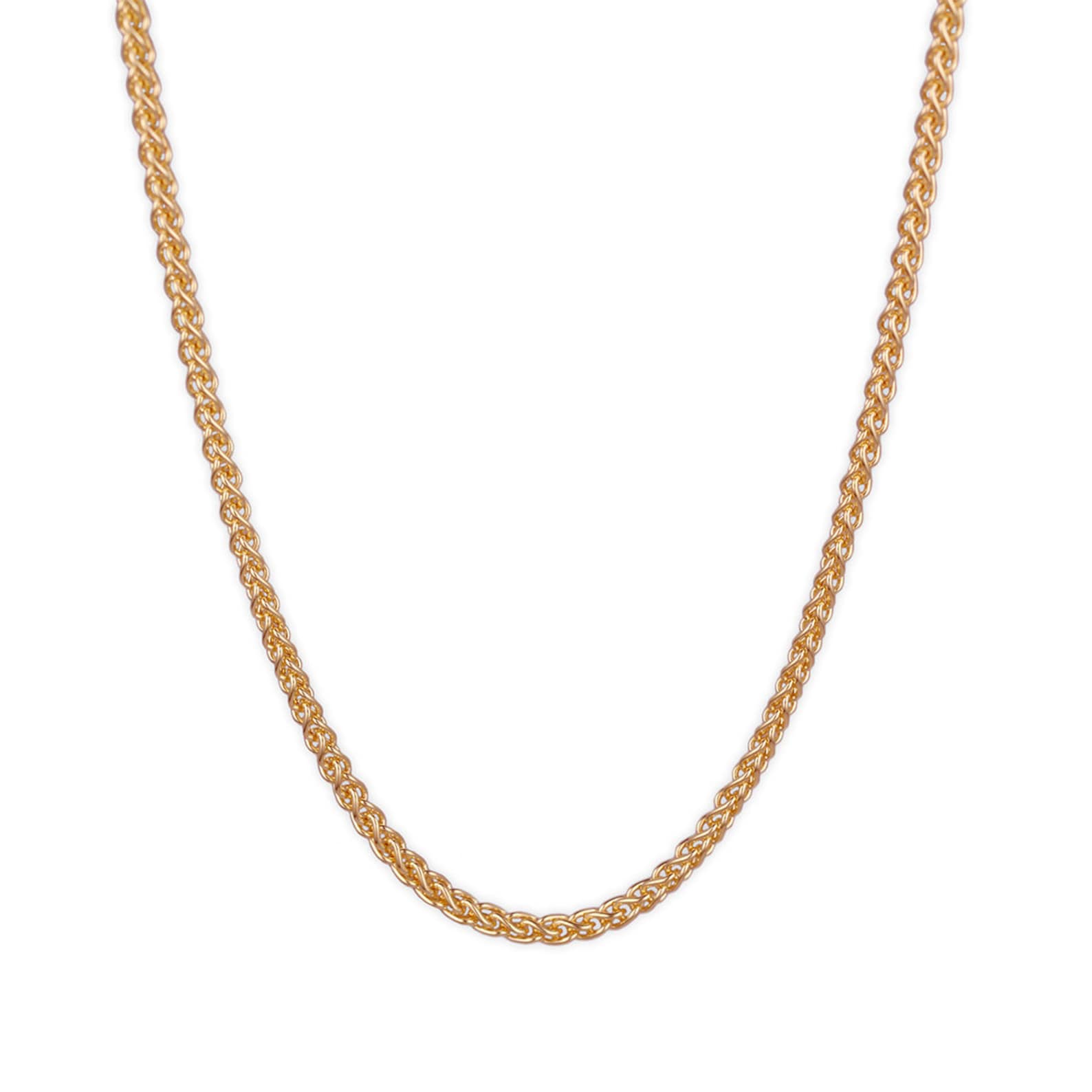 18K Gold Chain, Solid 18K Gold Chain Spiga Wheat 2.15mm 168.7g 18K ...