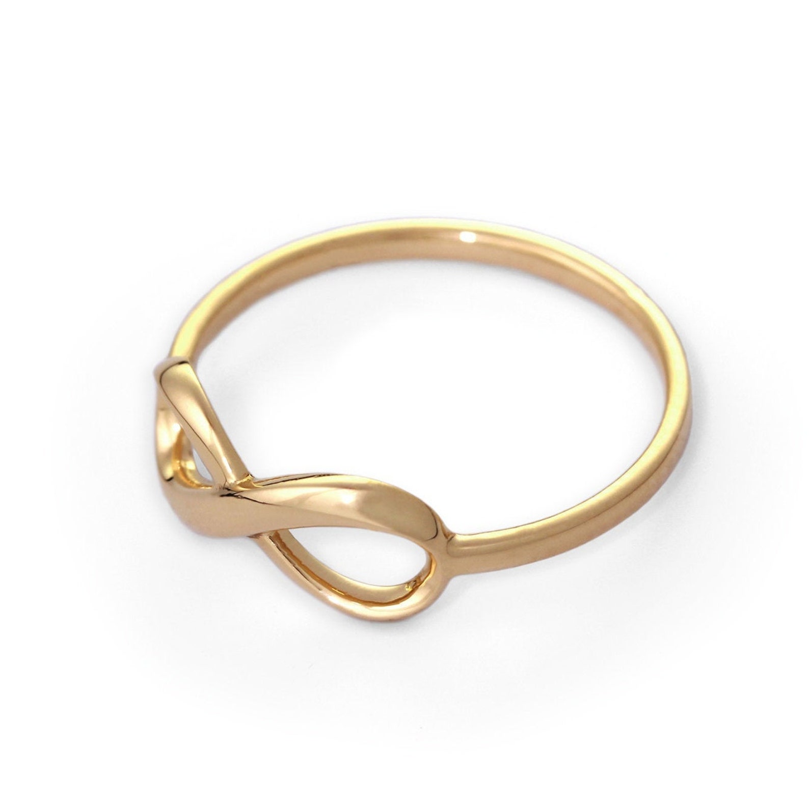 Pure Solid 14K 18k Gold Infinity Ring Sizes 4-10 Available | Etsy