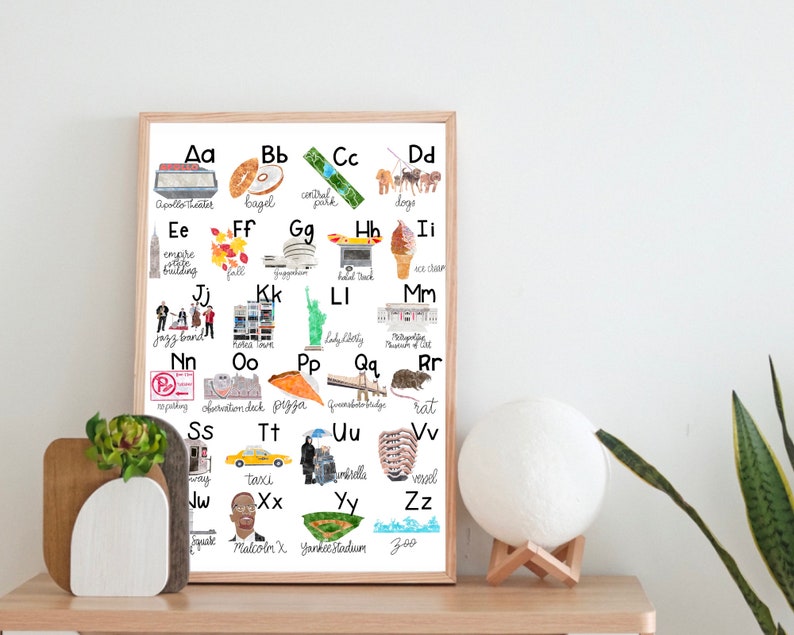 NYC Alphabet Poster Digital Download / Nursery Print / New | Etsy