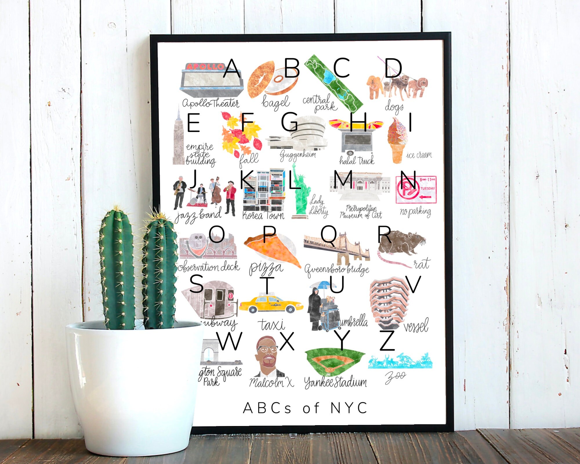 NYC Alphabet Poster Digital Download / Nursery Print / New York Kids ...