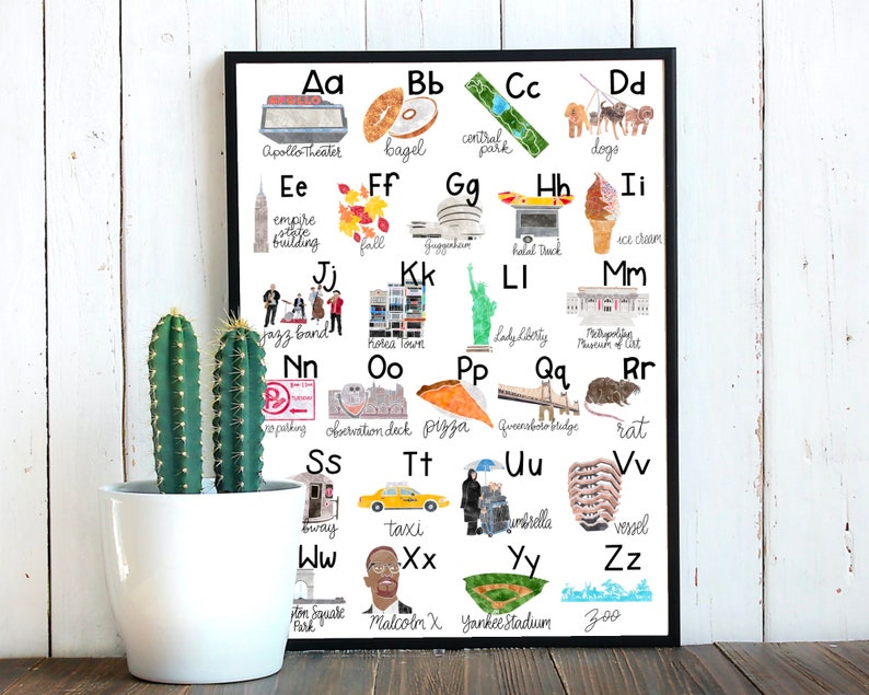 NYC Alphabet Poster Digital Download / Nursery Print / New | Etsy