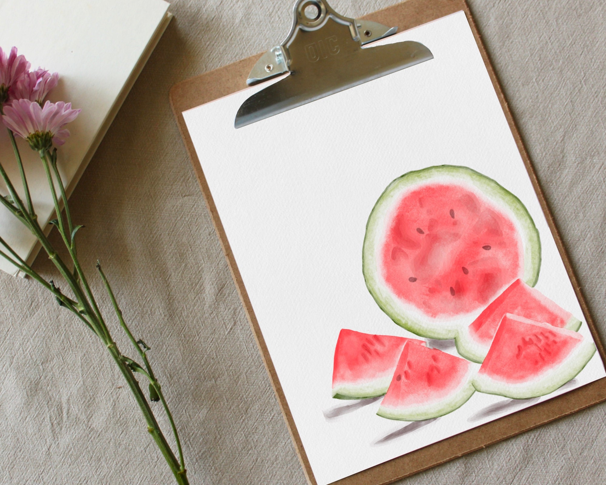 Watermelon Wall Art Digital Download / Watercolor Watermelon Slices ...