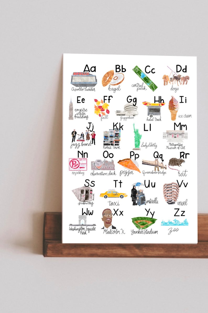 NYC Alphabet Poster Digital Download / Nursery Print / New | Etsy