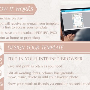 Printable Dusty Blue Wedding Invitation Template With Vellum Jacket and ...