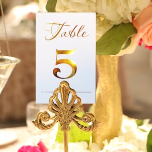 Wedding Table Numbers . Gold Foil. Table Numbers Cards Size A6 ...