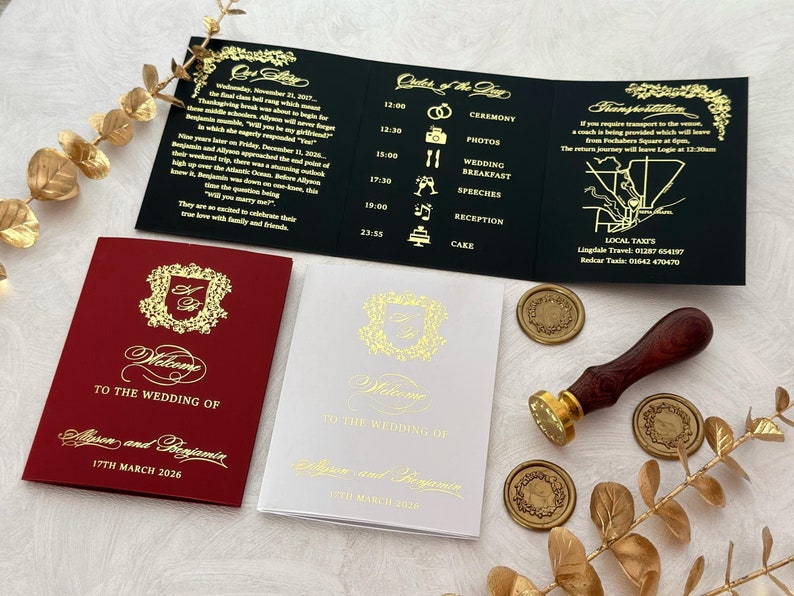 Trifold Wedding Program, Order of the Day Wedding Brochure, Wedding ...