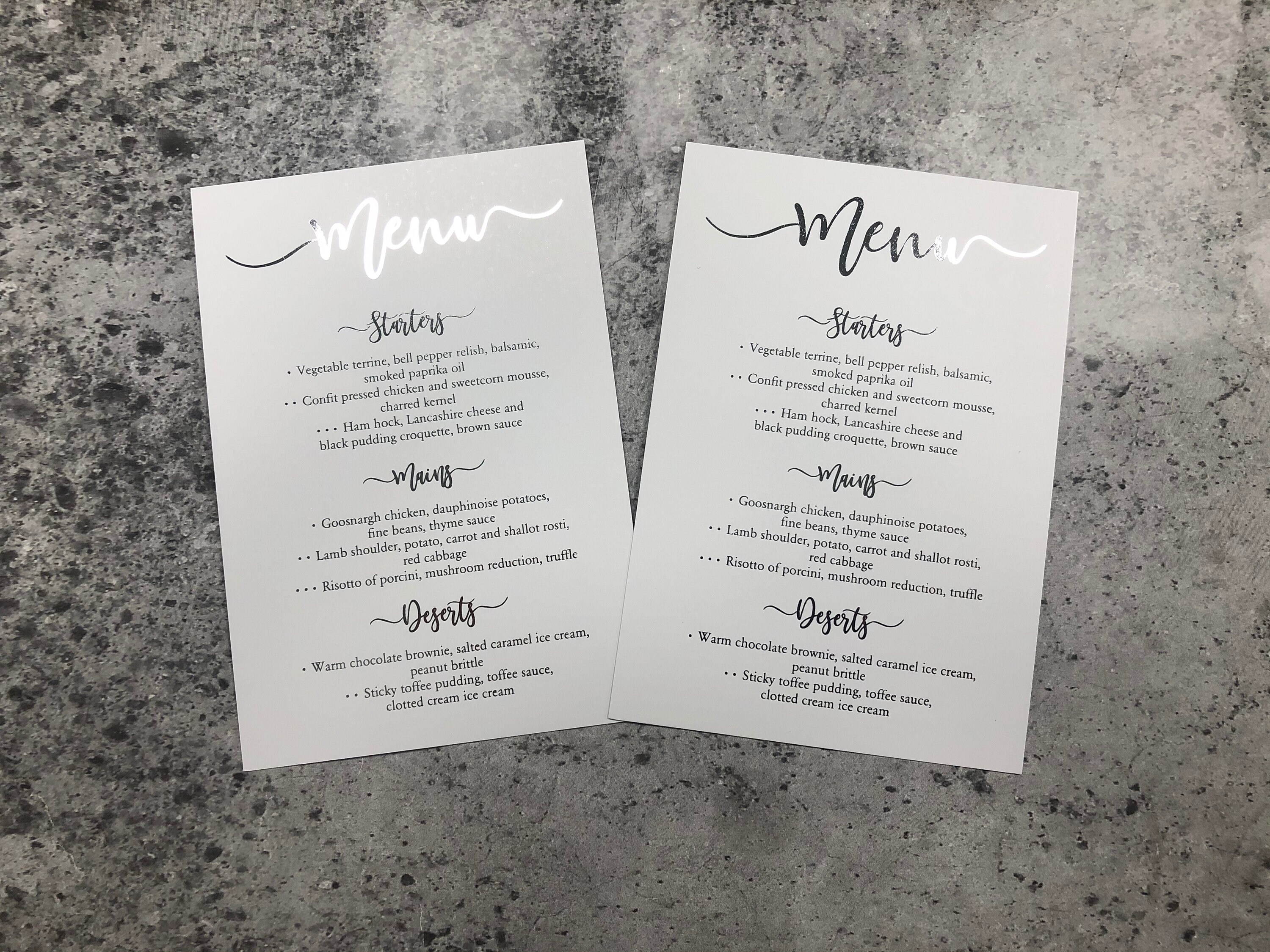 Calligraphy Personalised Menu Cards. - Etsy UK