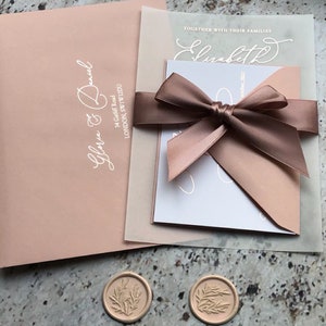Vellum Foiled Wedding Invitations With Rsvp - Etsy