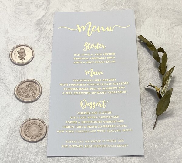 Vellum Paper Menu Cards With Chiffon Ribbon // Optional Place Cards ...