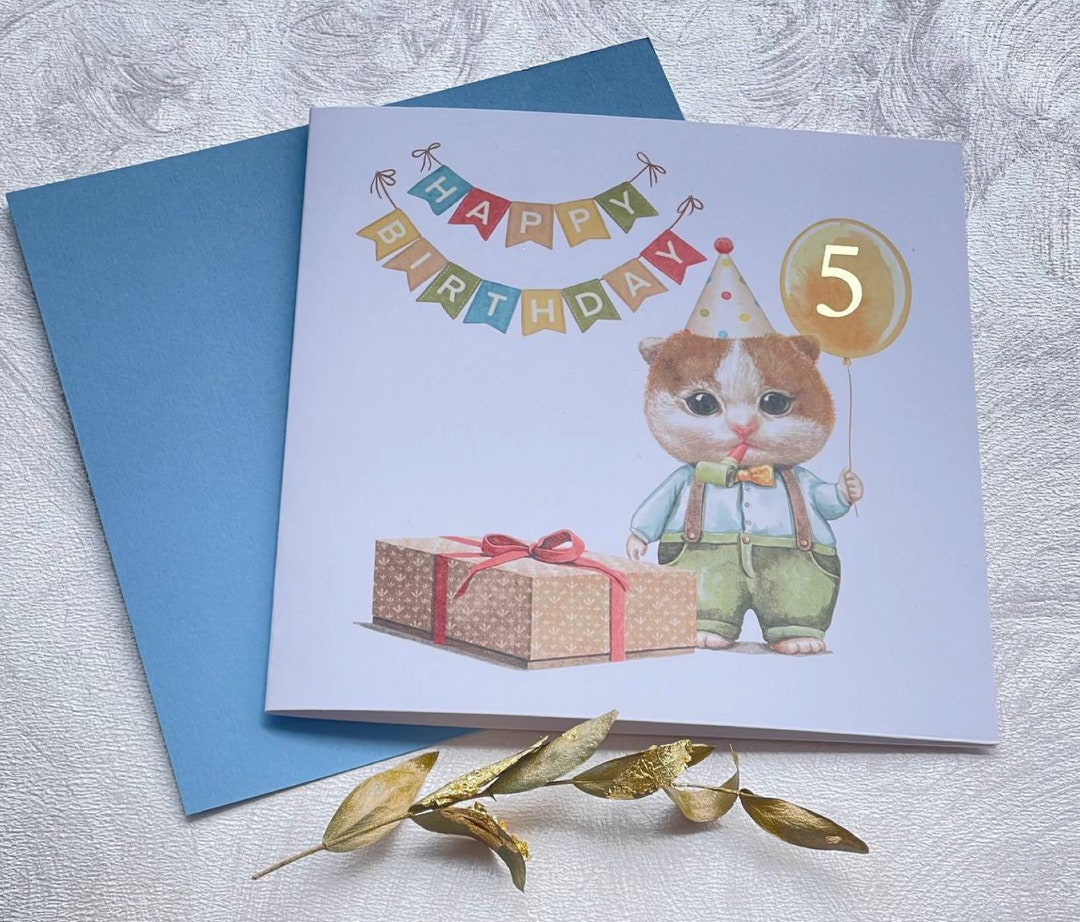 Custom Baby Birthday Card With Foil Personalized Kids Greeting Card and ...