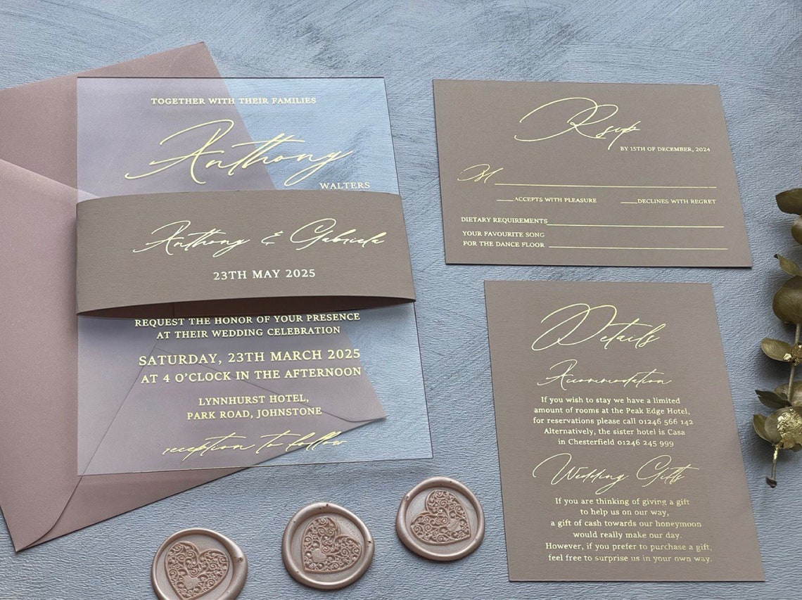 Personalized Wedding Invitation Acrylic Suite Clear Wedding - Etsy UK