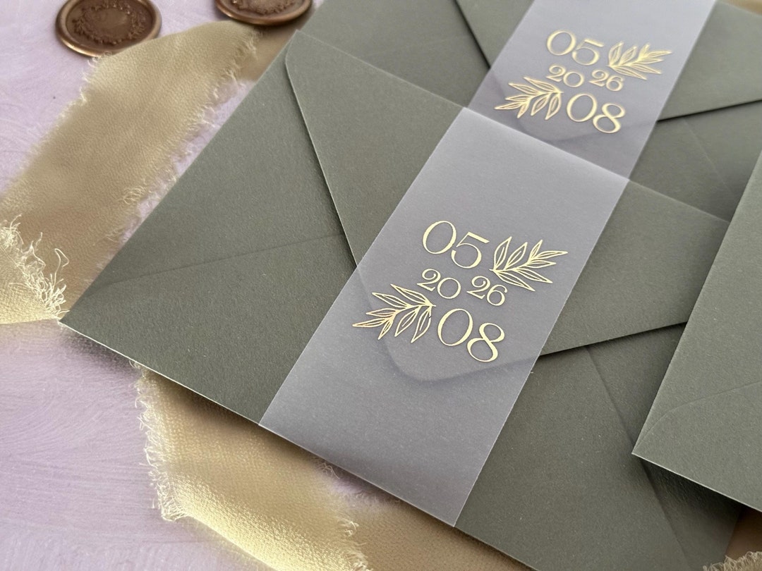 Vellum Bally Band for Envelopes. Bally Band With Gold, Rose Gold ...