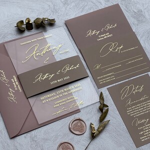 Personalized Wedding Invitation Acrylic Suite, Clear Wedding Invite ...