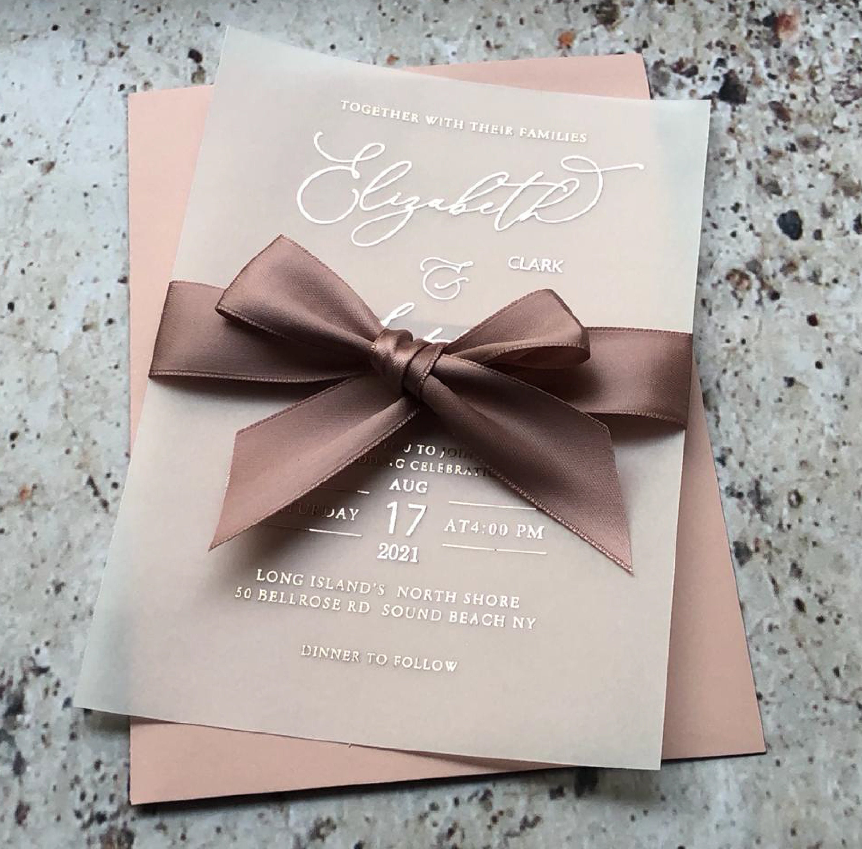 Vellum Foiled Wedding Invitations With Rsvp - Etsy UK
