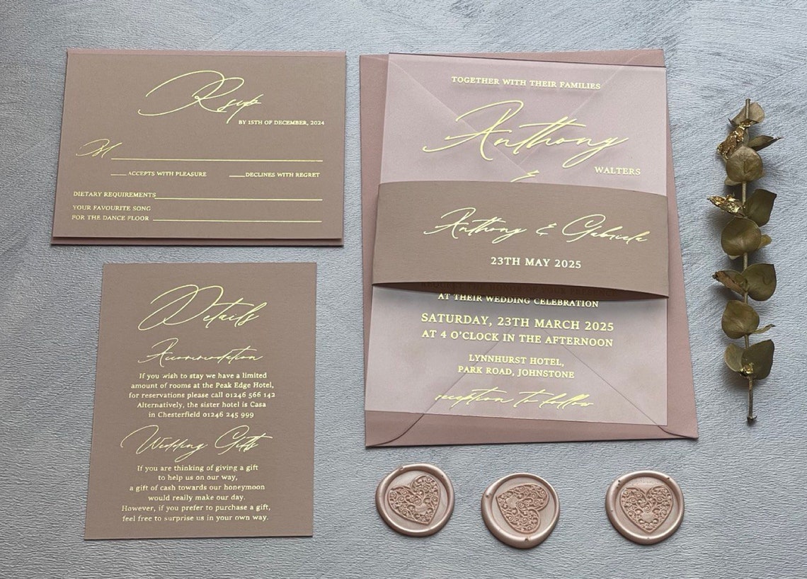 Personalized Wedding Invitation Acrylic Suite Clear Wedding - Etsy UK