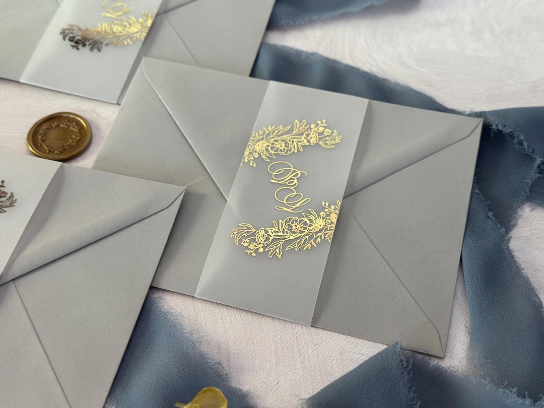 Vellum Bally Band for Envelopes. Bally Band With Gold, Rose Gold ...