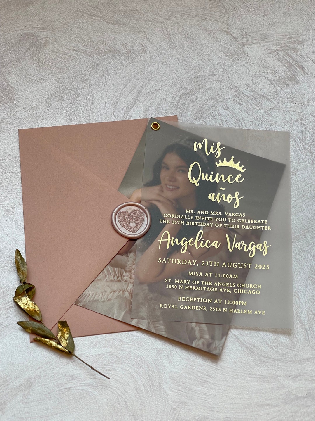 Quinceanera Invitations With Photo, 15th Birthday Invitations With Gold ...